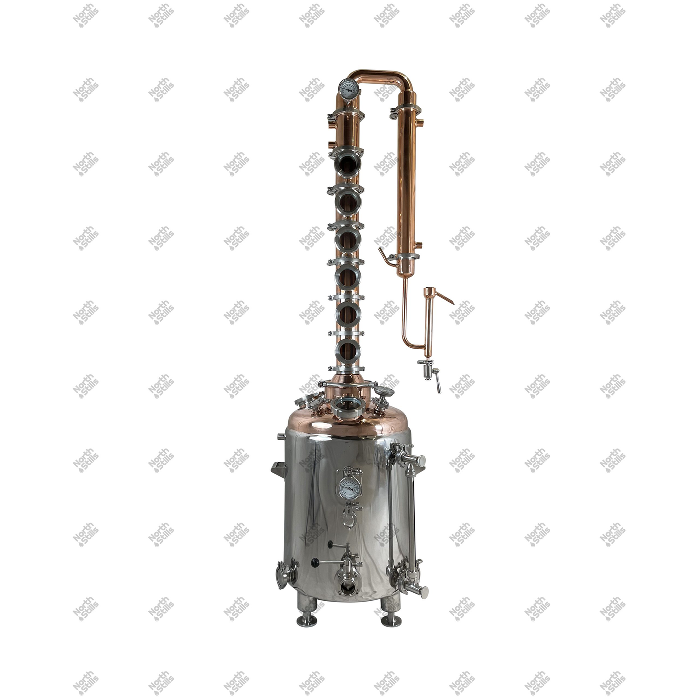 North Stills | 4″ Copper Flute Column (6 plate sections) with 100L Dou ...